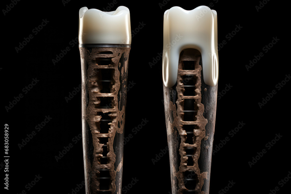 A before-and-after CT scan image showing bone density improvement ...