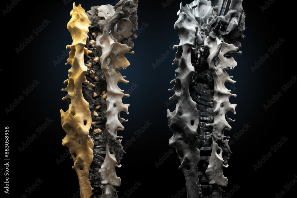 A before-and-after CT scan image showing bone density improvement ...
