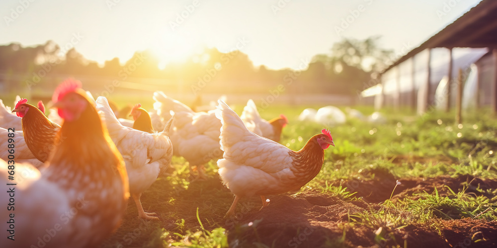 Chicken farm free range pastured birds. Sustainable poultry farming ...