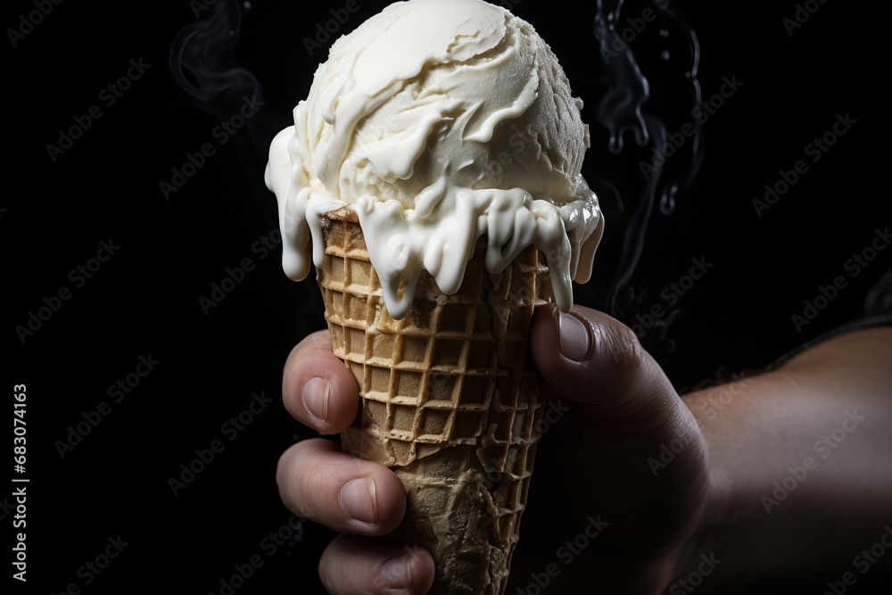 Sweaty palms clutching a scrumptious ice cream cone melting under ...