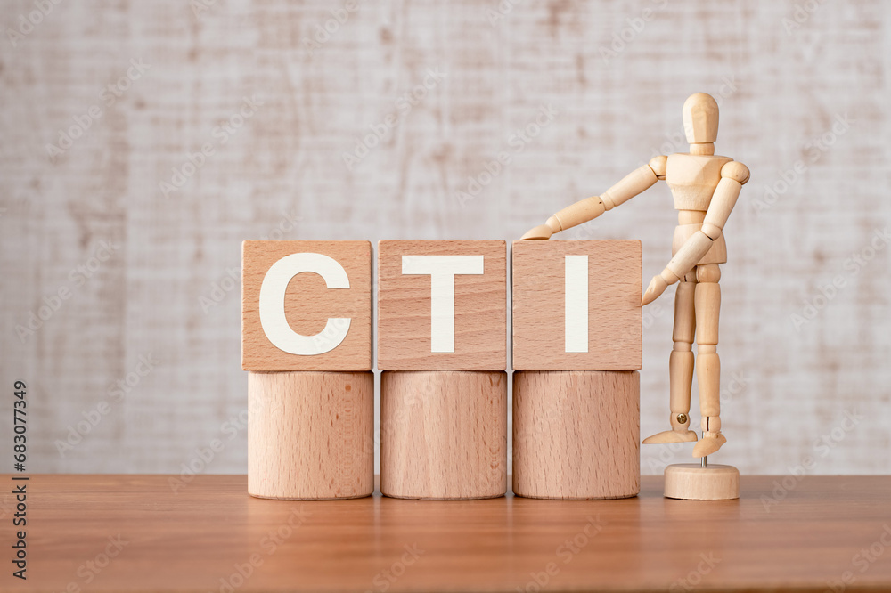 There is wood cube with the word CTI. It is as an eye-catching image. Stock Photo | Adobe Stock
