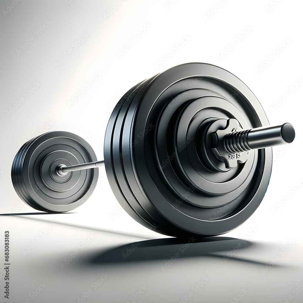 Dumbbell and Barbell Set, Black to Gray Gradient Weights with Knurled ...