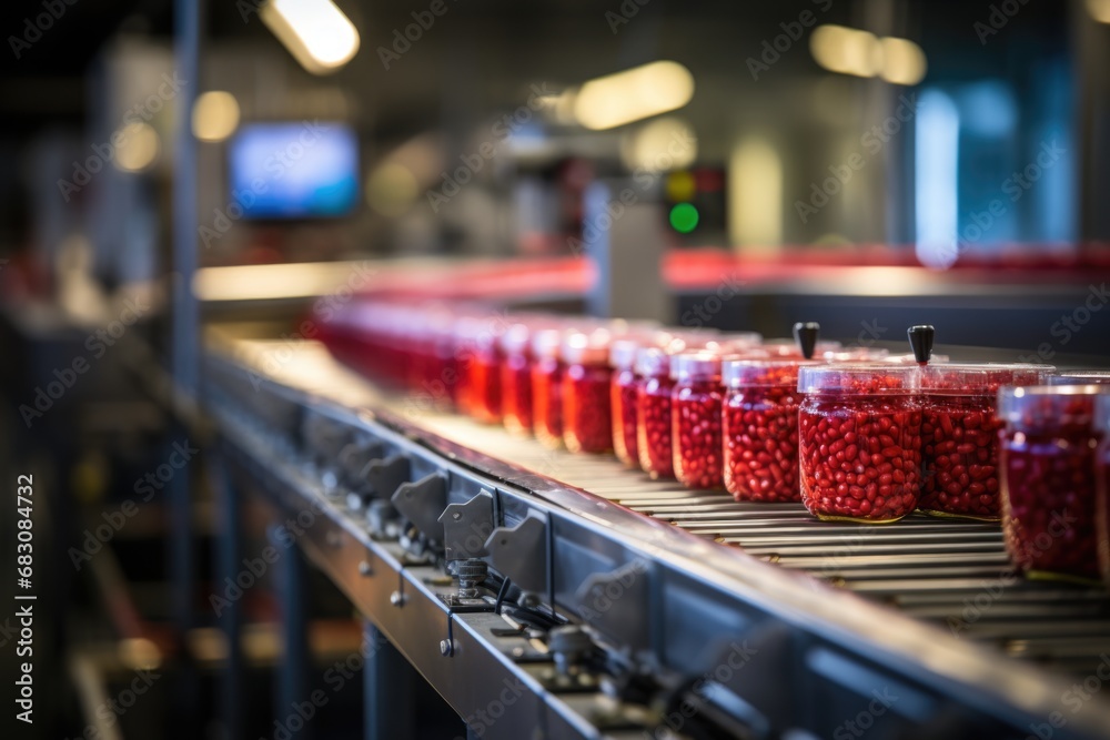 Automated Canning Process: Illustrating modern food production, a photo ...