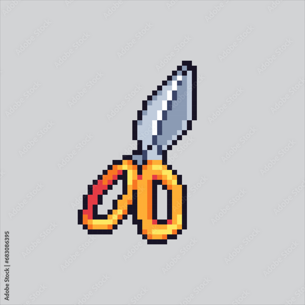 Pixel art illustration Scissors. Pixelated Scissors. Scissors ...