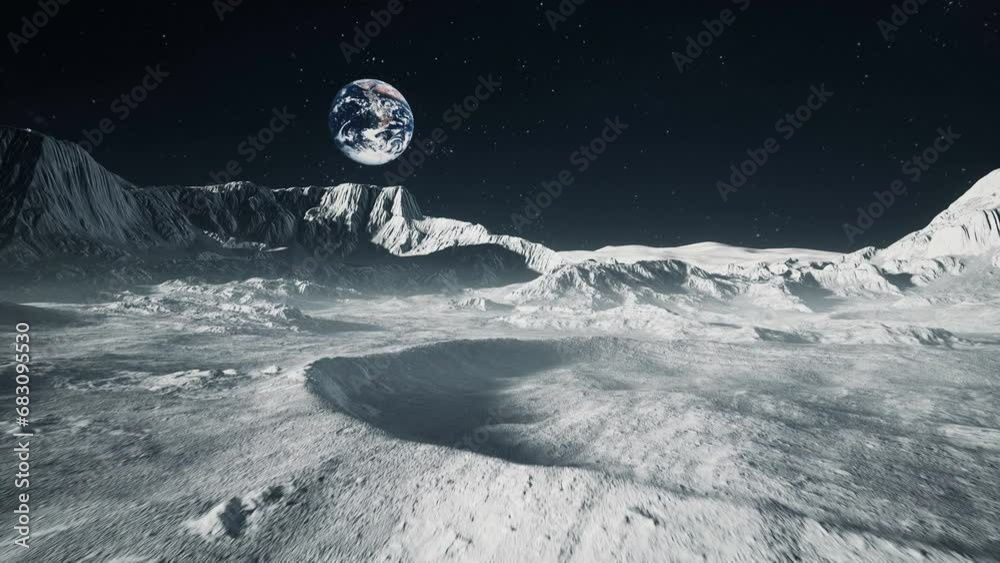 The otherworldly expanse of the Moon's surface unfolds beneath ...