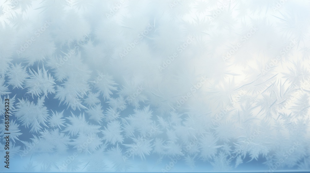 Delicate frost patterns spread across a window, reminiscent of natural ...