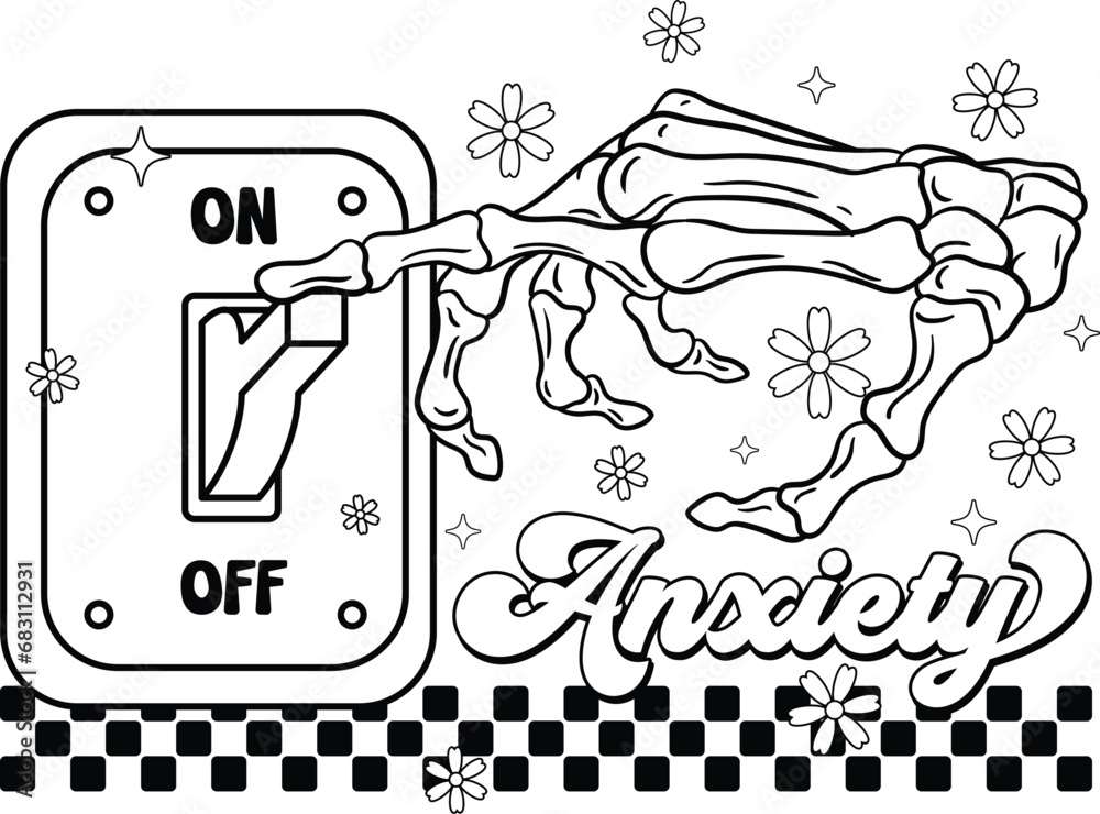 Skeleton Silhouette, Anxiety On Svg, Anxiety Mode, Overstimulated ...