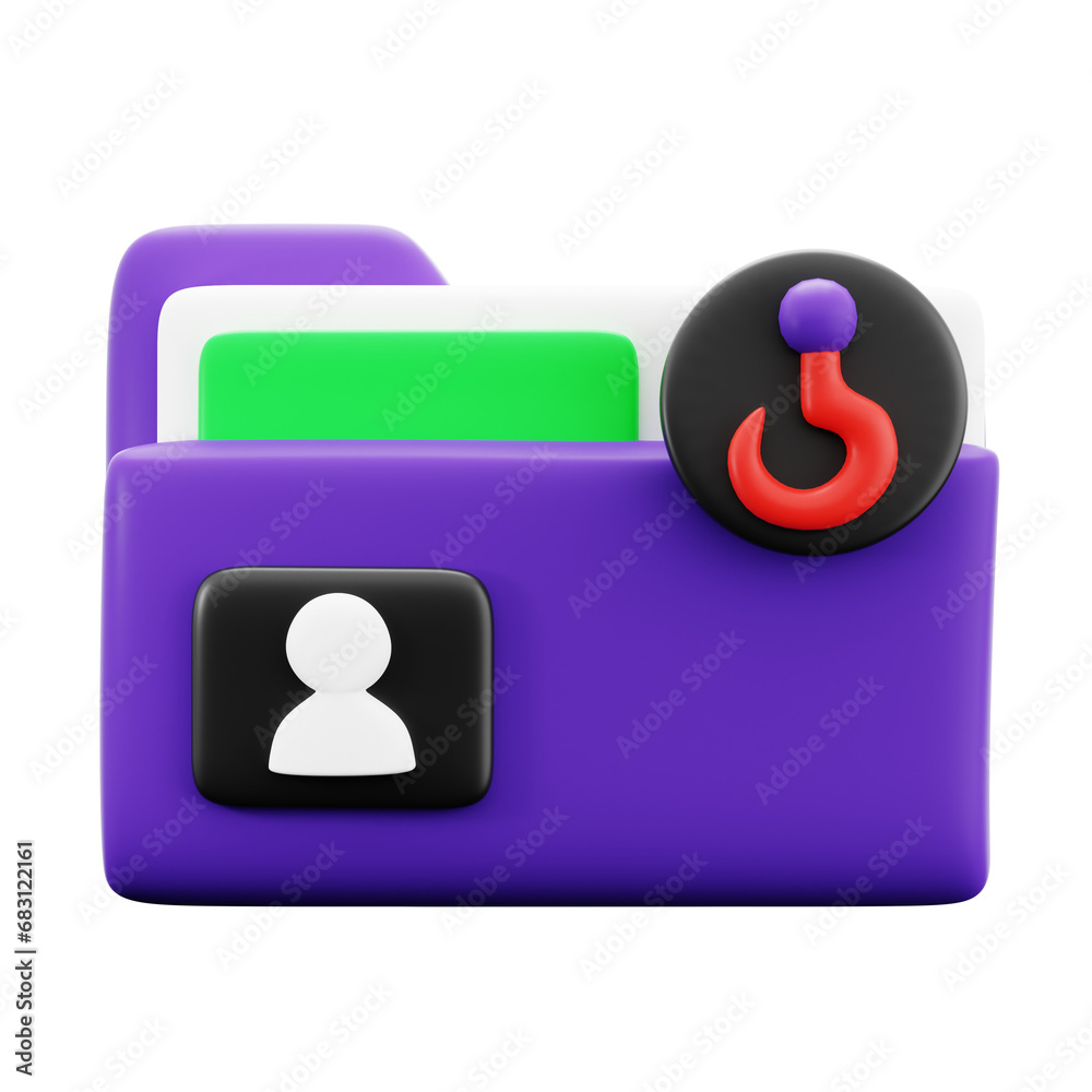 hijack folder cyber security concept with id information document and ...