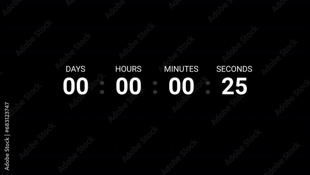 Thirty seconds clock countdown timer from 30 seconds to 0 seconds ...