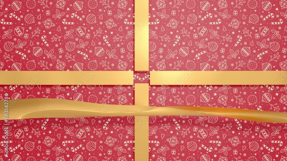Untying ribbon open a wrapped Gift box 3d animation rendering with ...