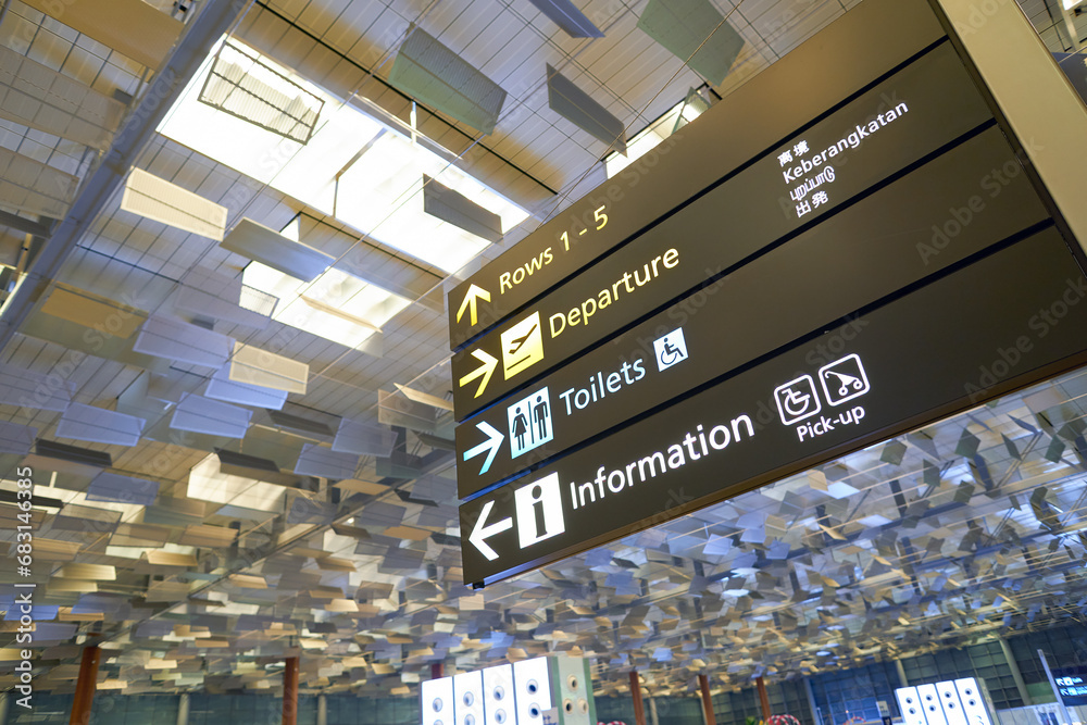 SINGAPORE - NOVEMBER 07, 2023: direction signs as seen in Singapore ...