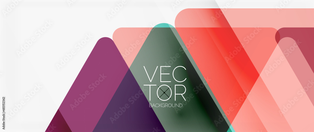 Abstract background. Color transparent triangles in mosaic style with ...