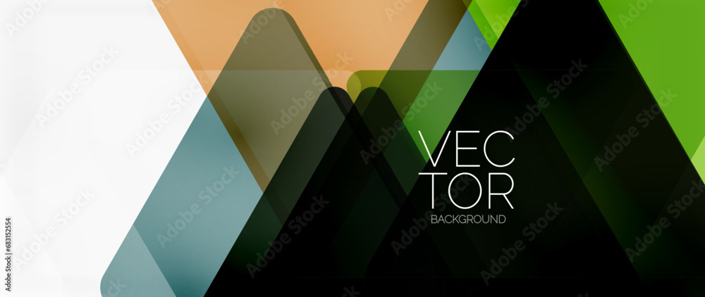 Abstract background. Color transparent triangles in mosaic style with ...