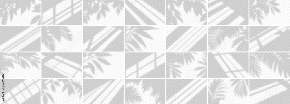Set from 28 shadows. Overlay shadow from windows, openings and tropical ...
