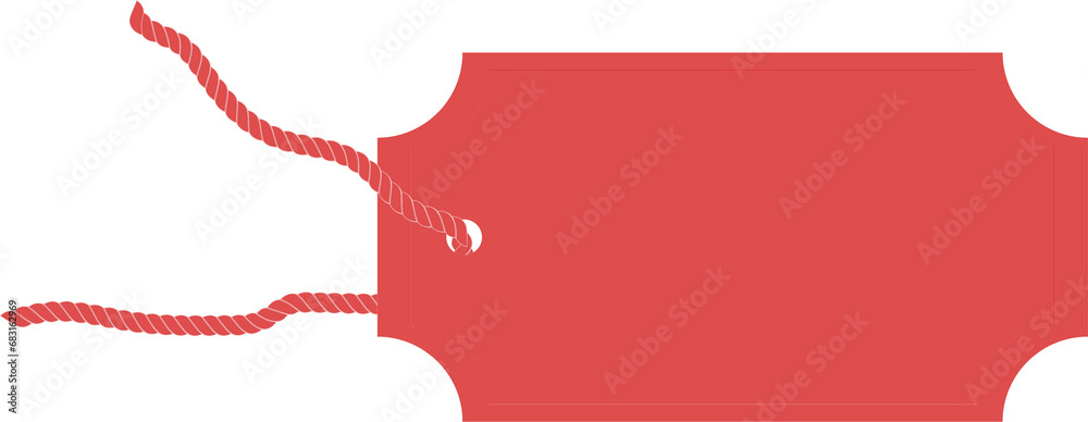 Digital png illustration of red gift tag on string on transparent ...
