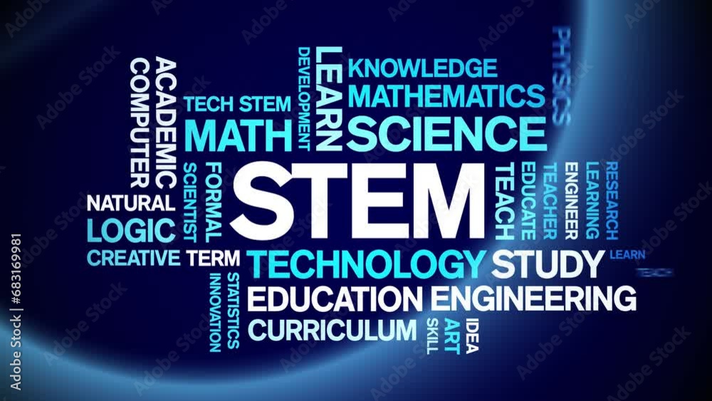 STEM animated tag word cloud;text design animation kinetic typography ...