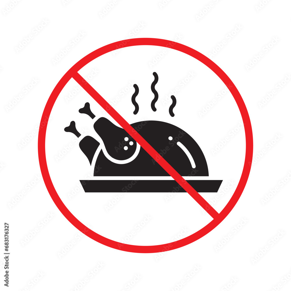 Forbidden chicken vector icon. Warning, caution, attention, restriction ...
