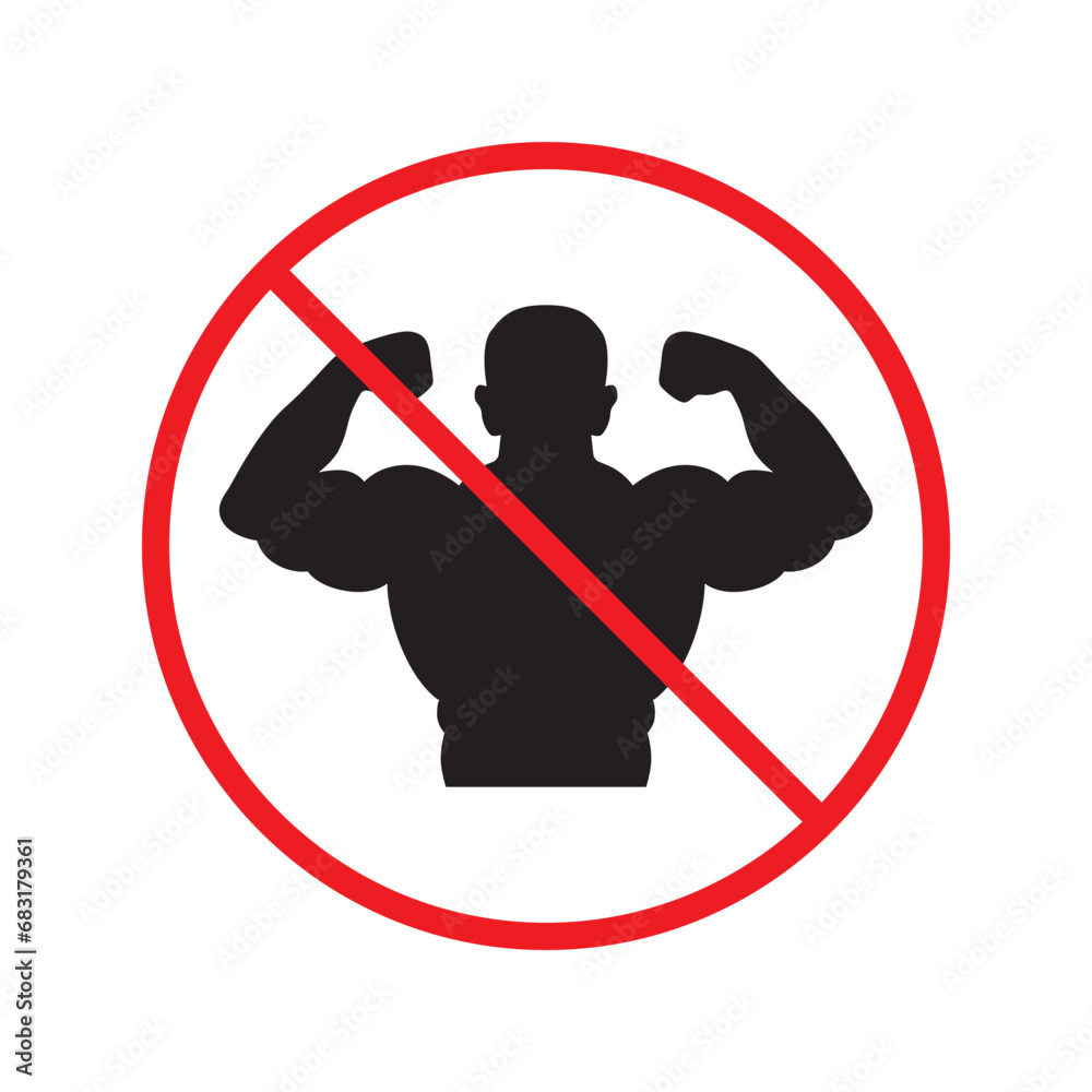 Vecteur Stock Forbidden muscle vector icon. Warning, caution, attention ...