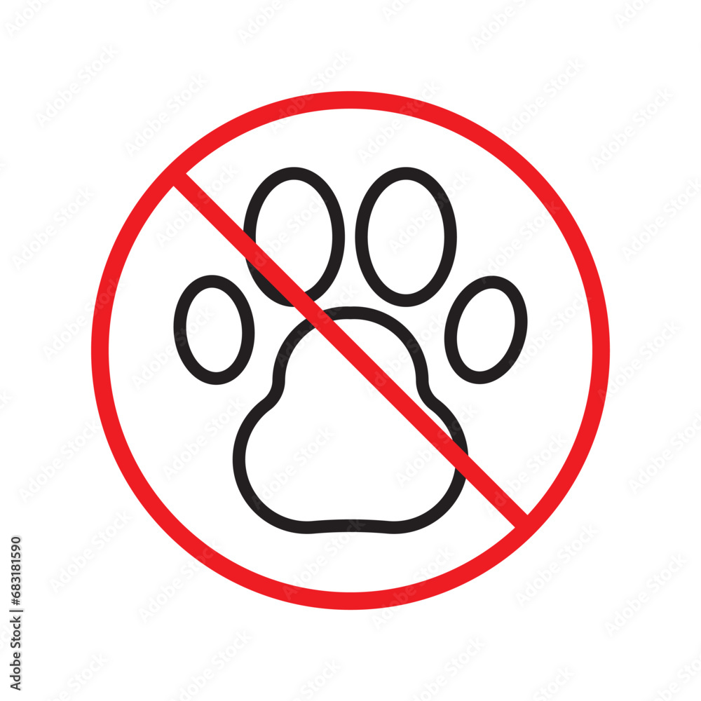 Forbidden dog pet vector icon. Warning, caution, attention, restriction ...