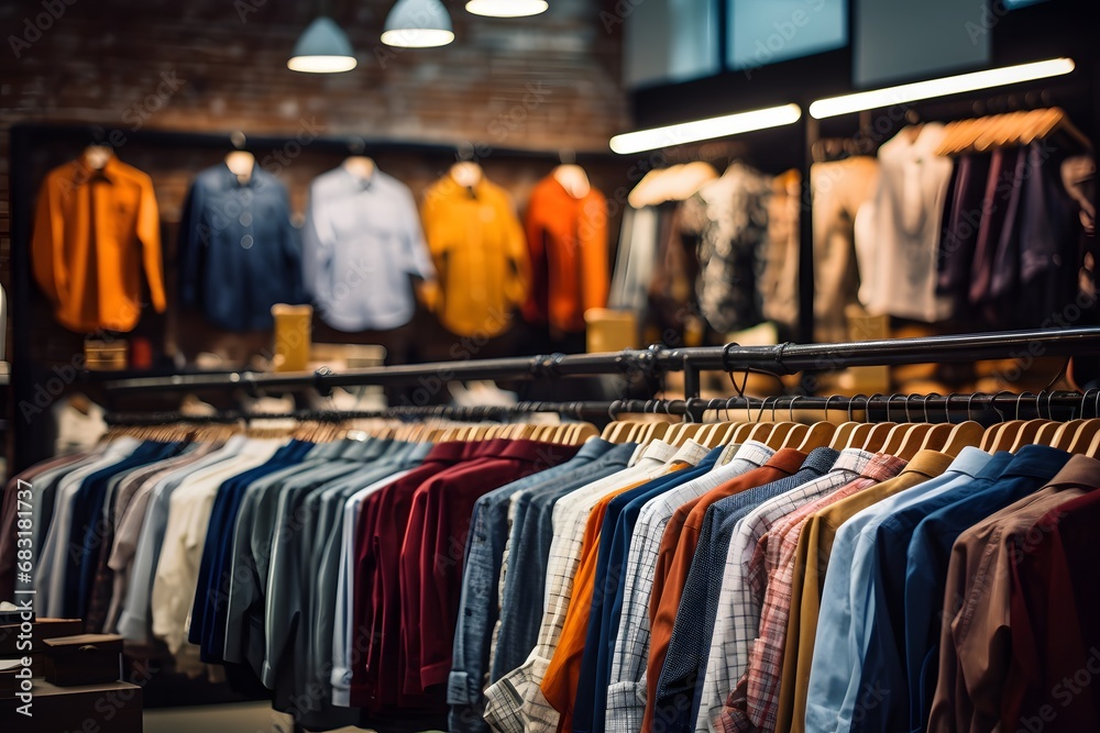 Organized Chaos A Colorful Array of Shirts on Display in a Busy ...