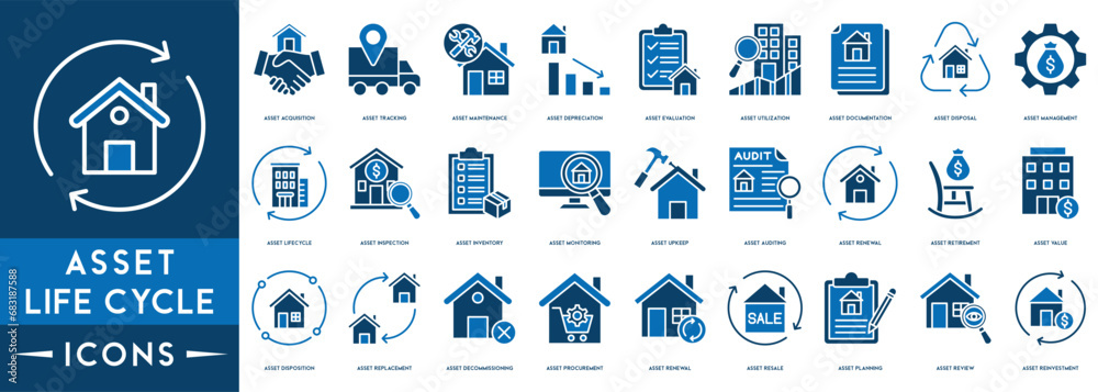 Asset life cycle icon vector illustration concept with an icon of ...