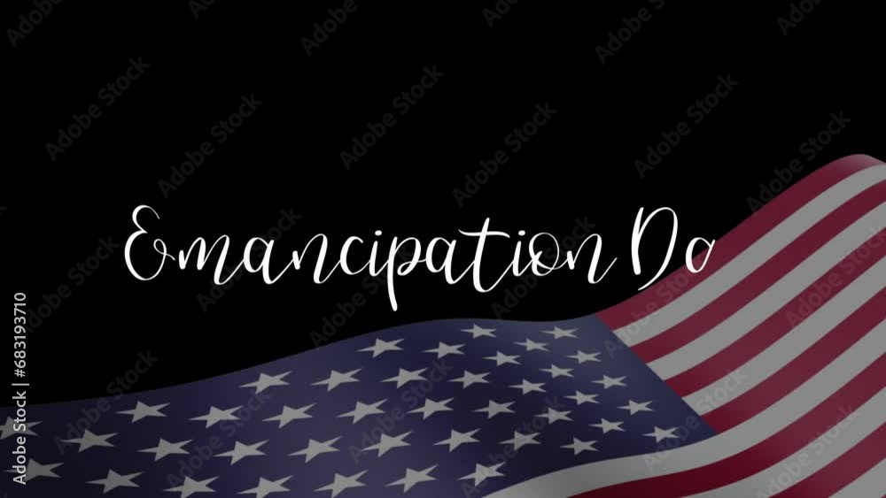 Emancipation Day or Juneteenth Freedom Day. June 19. Handwriting ...