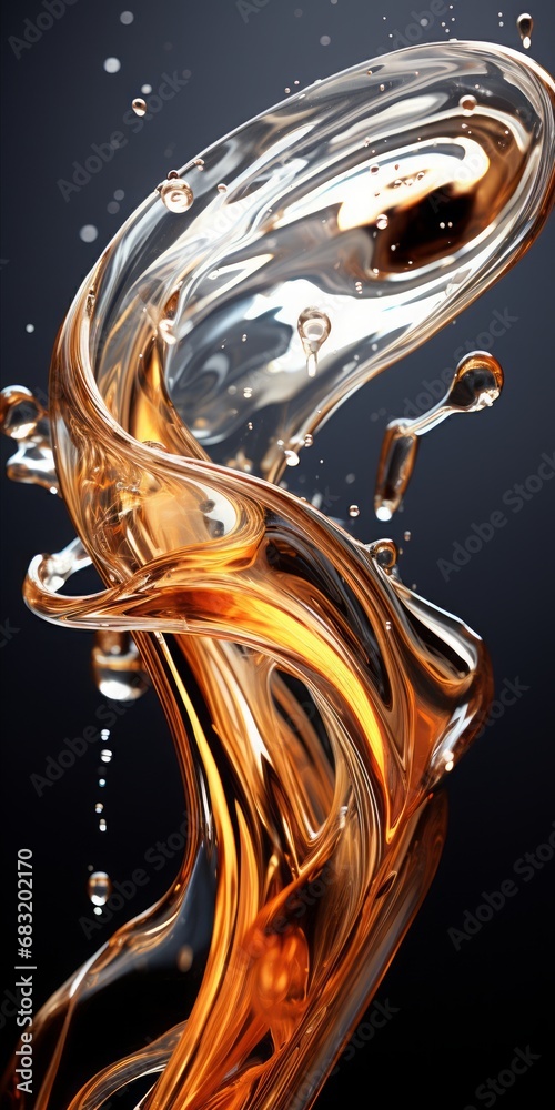 Fluid Dynamics: A captivating image captures the essence of clear oil ...