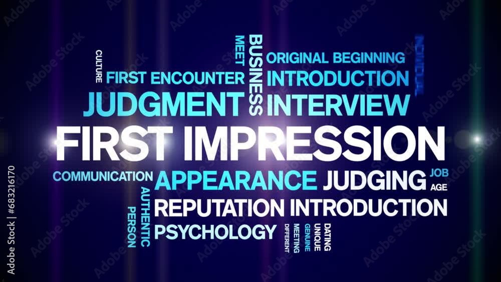 First impressions animated tag word cloud;text design animation kinetic ...