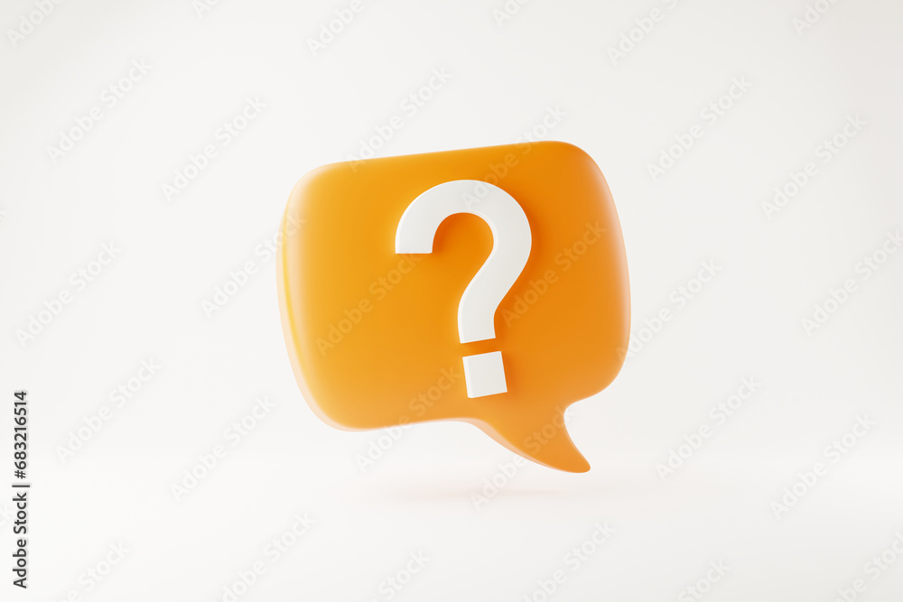 3D rendering A question mark floated in the air. Question ideas that ...