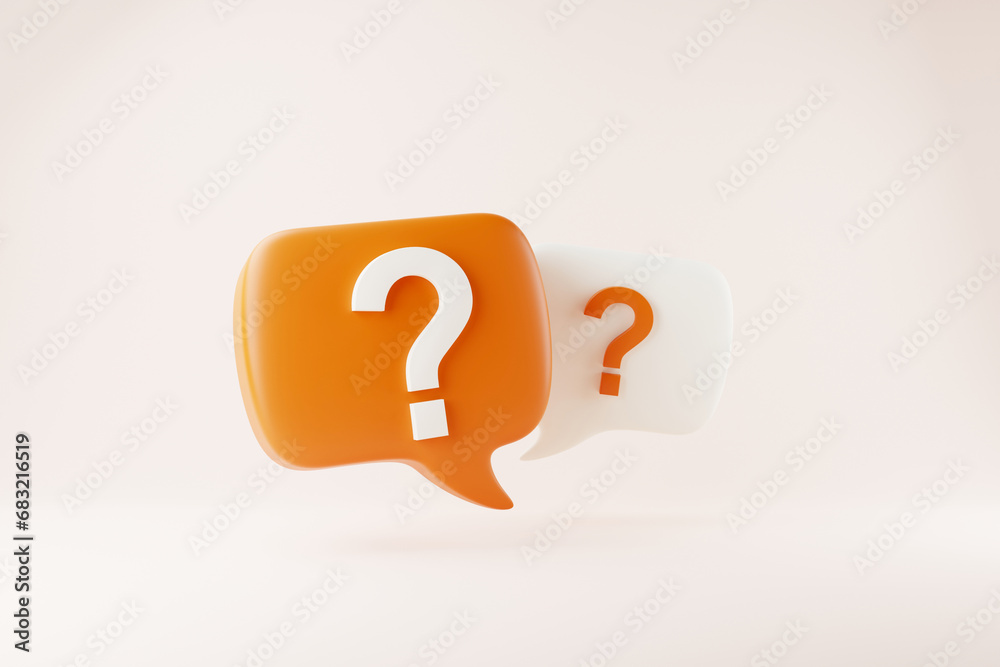 3D rendering A question mark floated in the air. Question ideas that ...