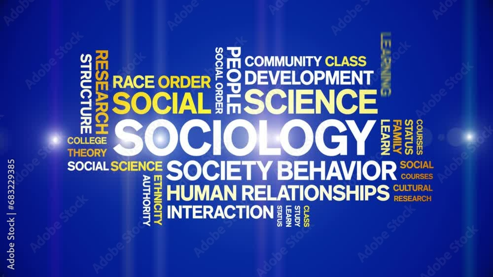 Sociology animated tag word cloud;text design animation kinetic ...
