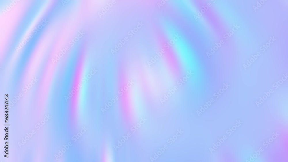 Holographic background 4K. Defocused rays of light. Light blue soft ...