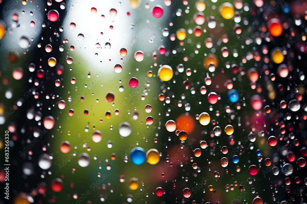 multicolor unexpected contrast of summer rain shower mixed with hail ...