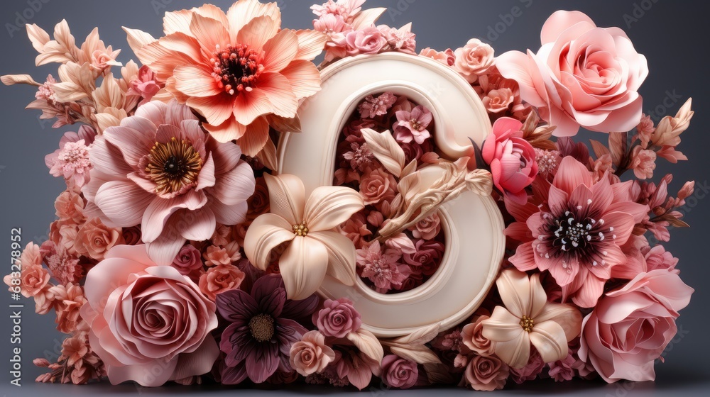 Flower Font Alphabet, HD, Background Wallpaper, Desktop Wallpaper Stock ...