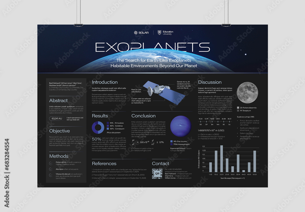 Landscape Research Poster Layout Stock Template | Adobe Stock