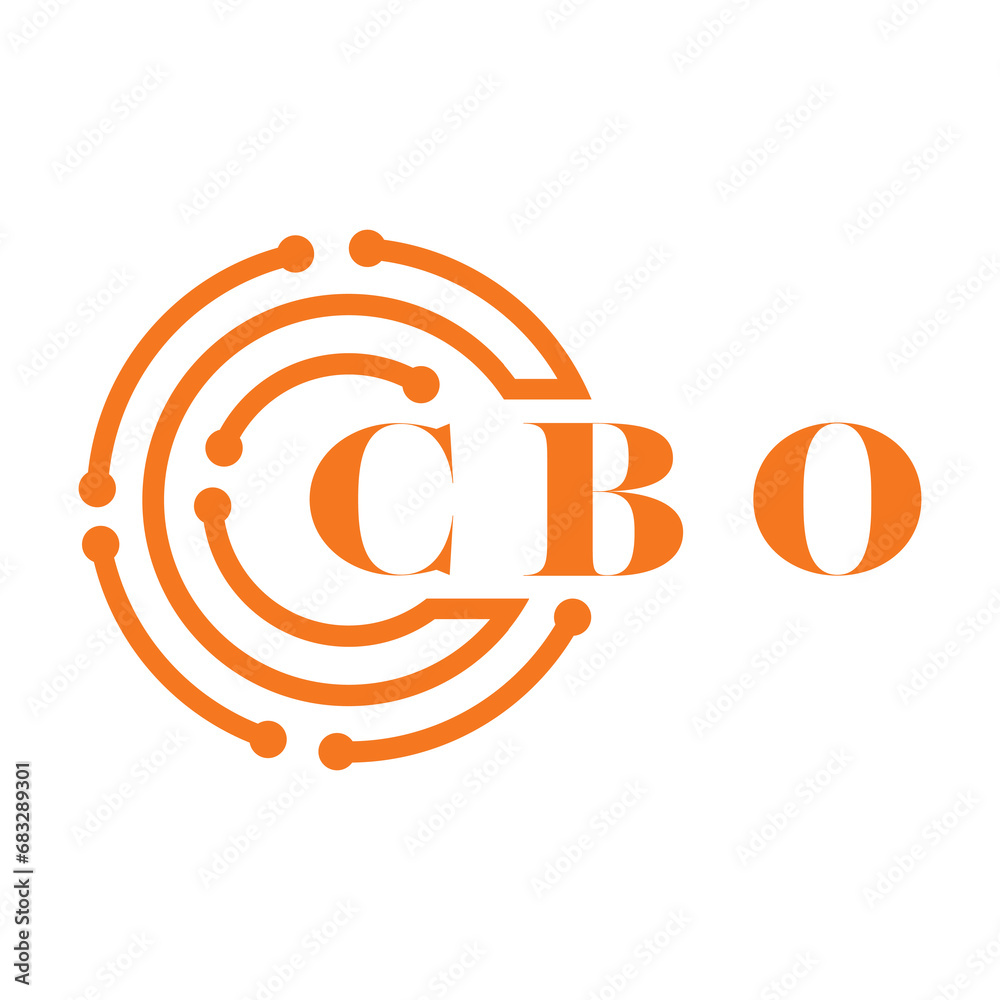 CBO letter design. CBO letter technology logo design on white ...