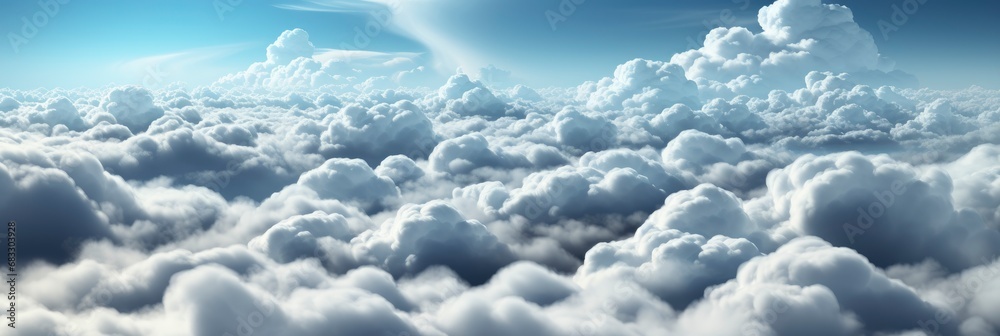 Panoramic View Abstract Fog White Cloudiness, Background Image For ...