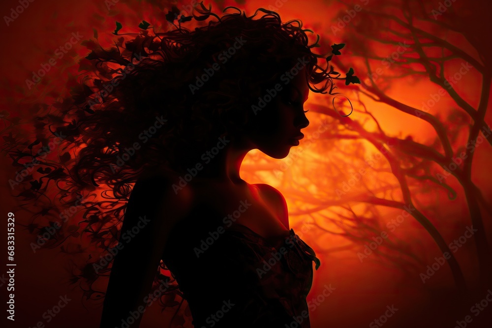 Fantasy beautiful dryad woman in fairy forest. Fabulous mythical ...