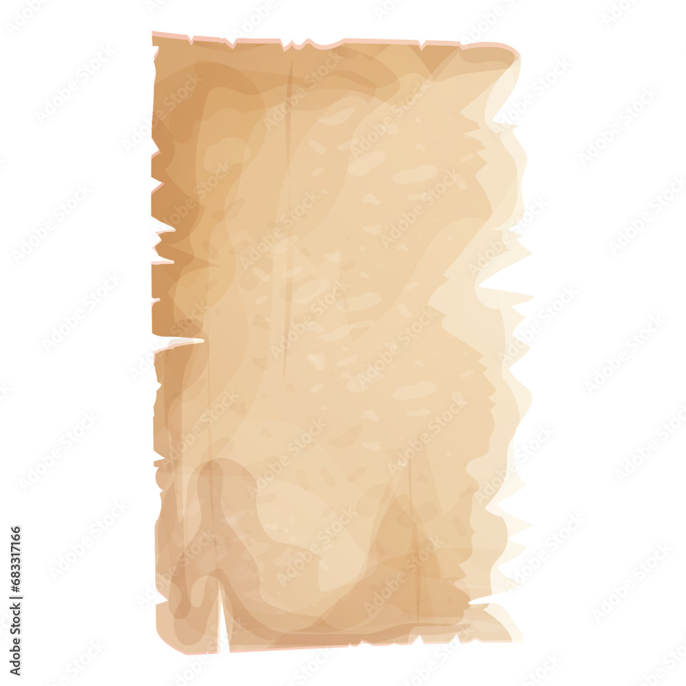 Parchment paper, torn pieces, old sheet in cartoon style, textured ...