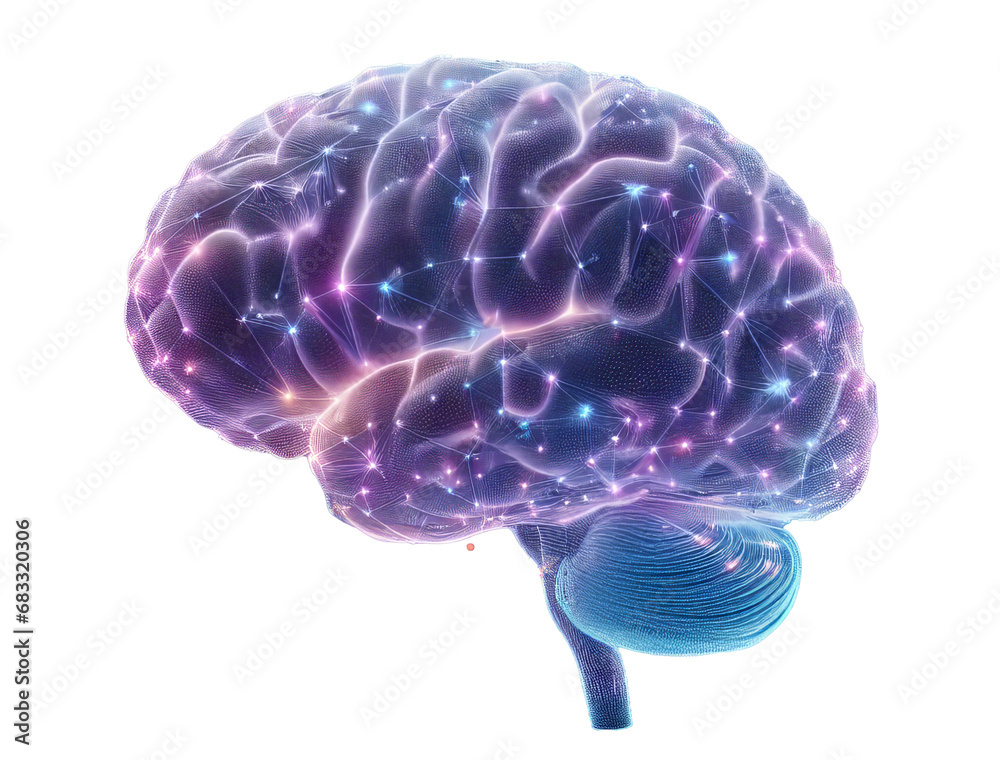 Brain Technology Synapses Isolated Transparent Background Stock Photo ...