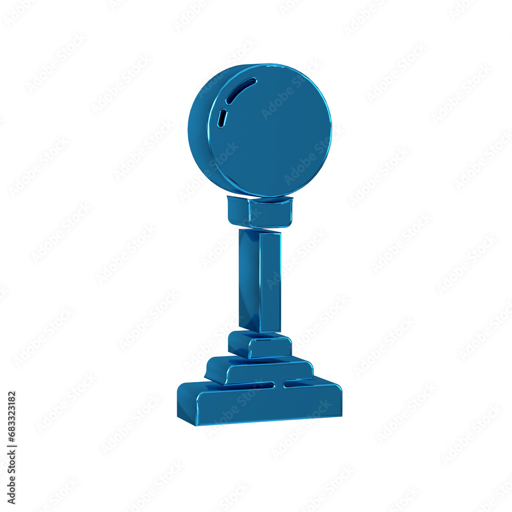 Blue Joystick for arcade machine icon isolated on transparent ...