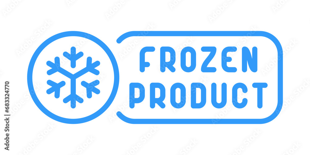 Vetor de Frozen product label with snowflake in circle line vector icon ...
