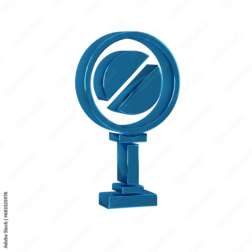 Blue Stop sign icon isolated on transparent background. Traffic ...