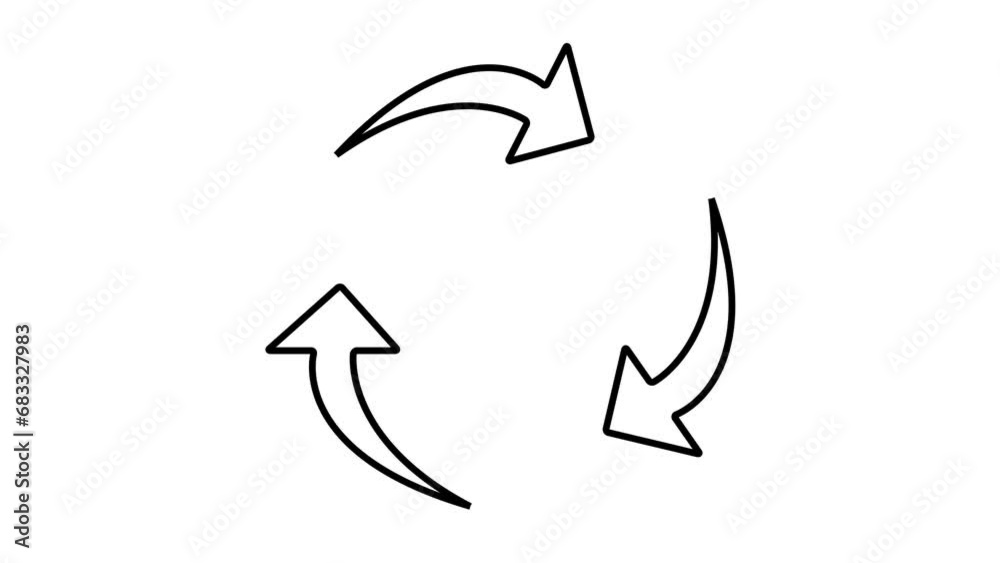 Recycle arrow motion graphic animation on transparent circle arrow ... Recycle arrow motion graphic animation on transparent circle arrow ...