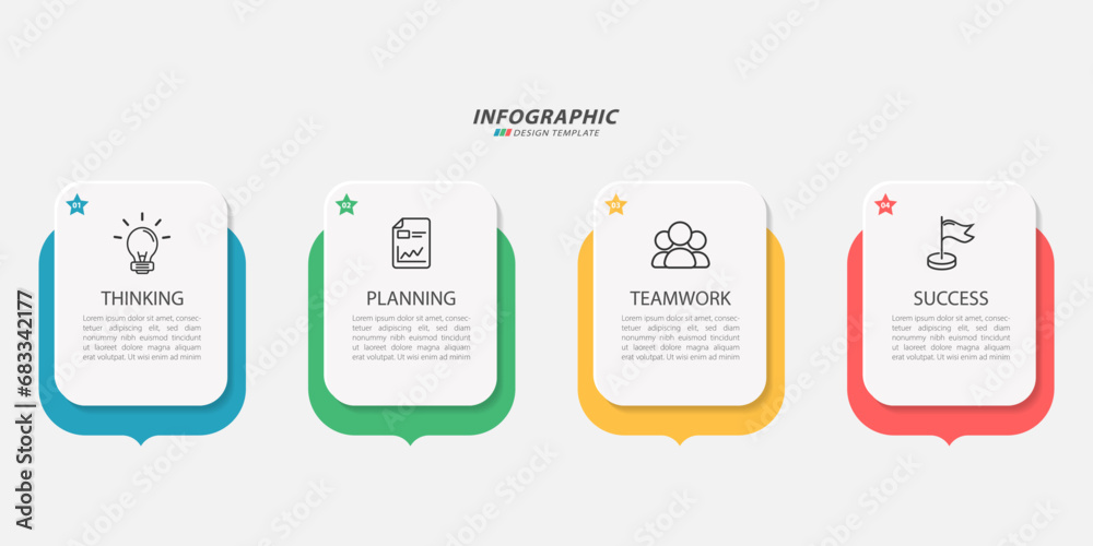Timeline Creator infographic template. 4 Step timeline journey ...