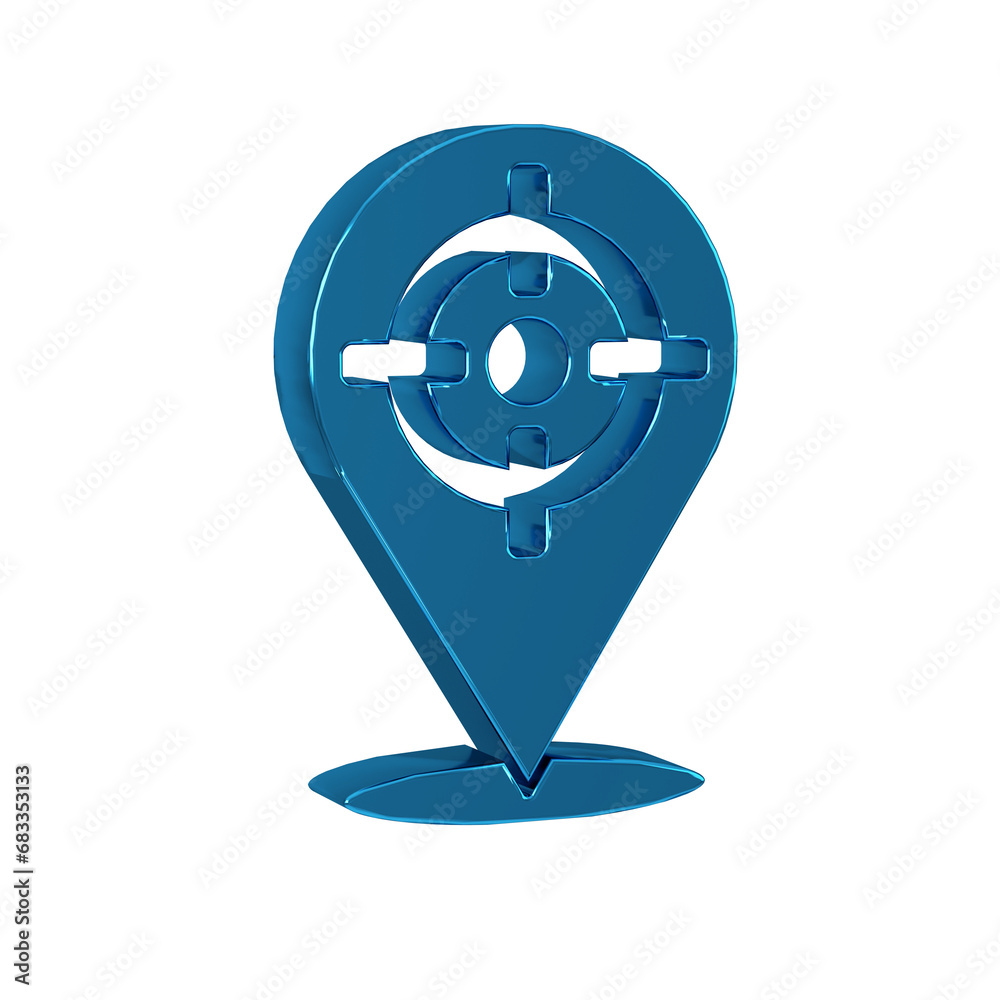 Blue Target sport icon isolated on transparent background. Clean target ...