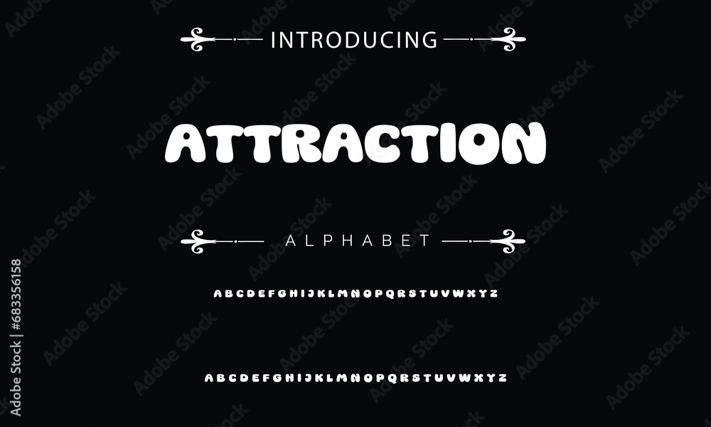 Attraction Playful style font design, childish alphabet letters and ...