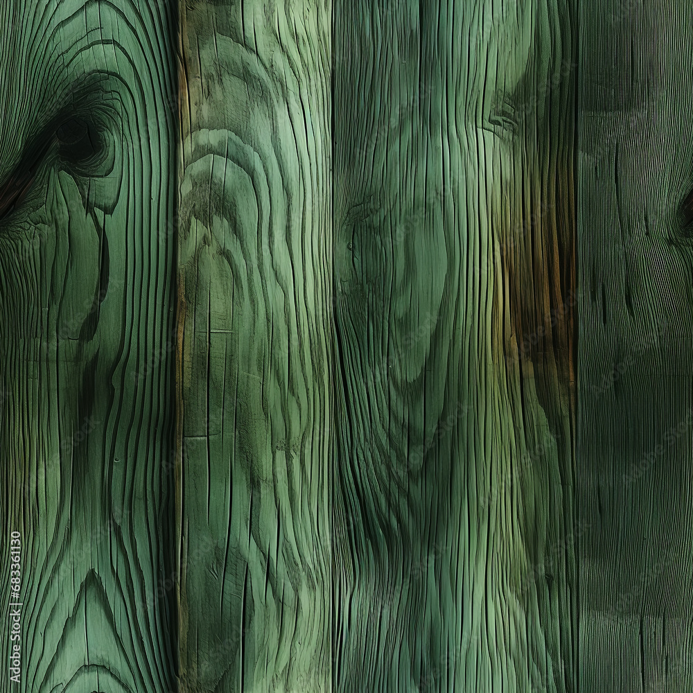 seamless wooden texture of dark green wood boards with detailed grain ...