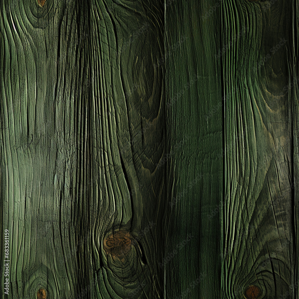 seamless wooden texture of dark green wood boards with detailed grain ...