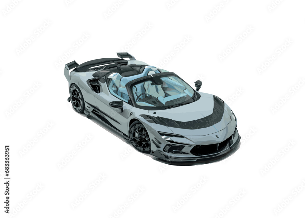 Ferrari sf90 car icon. Editorial icon for the Ferrari SF90. View from ...